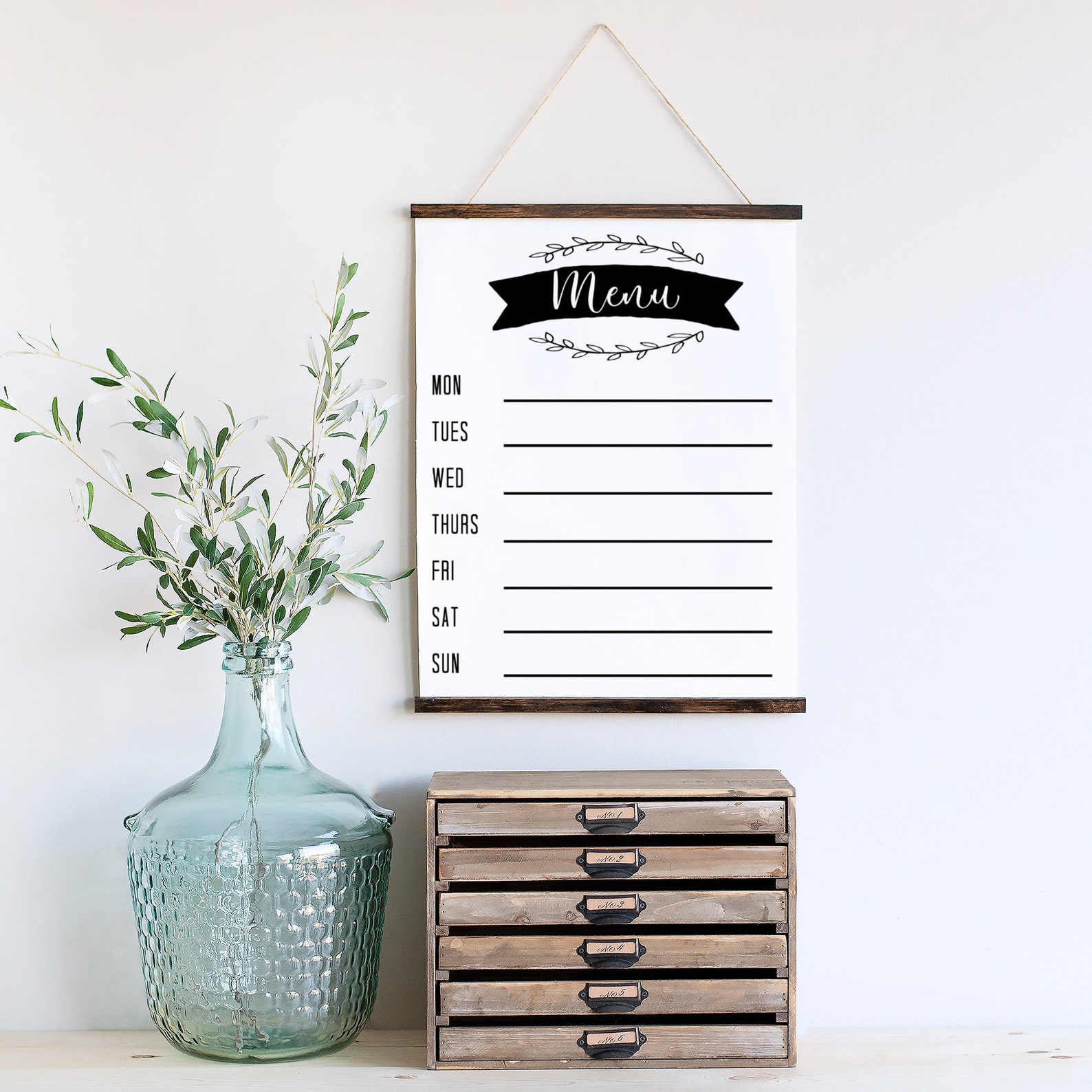 PRINTABLE Menu Planner, Farmhouse Kitchen Sign, Weekly Meal Planning ...