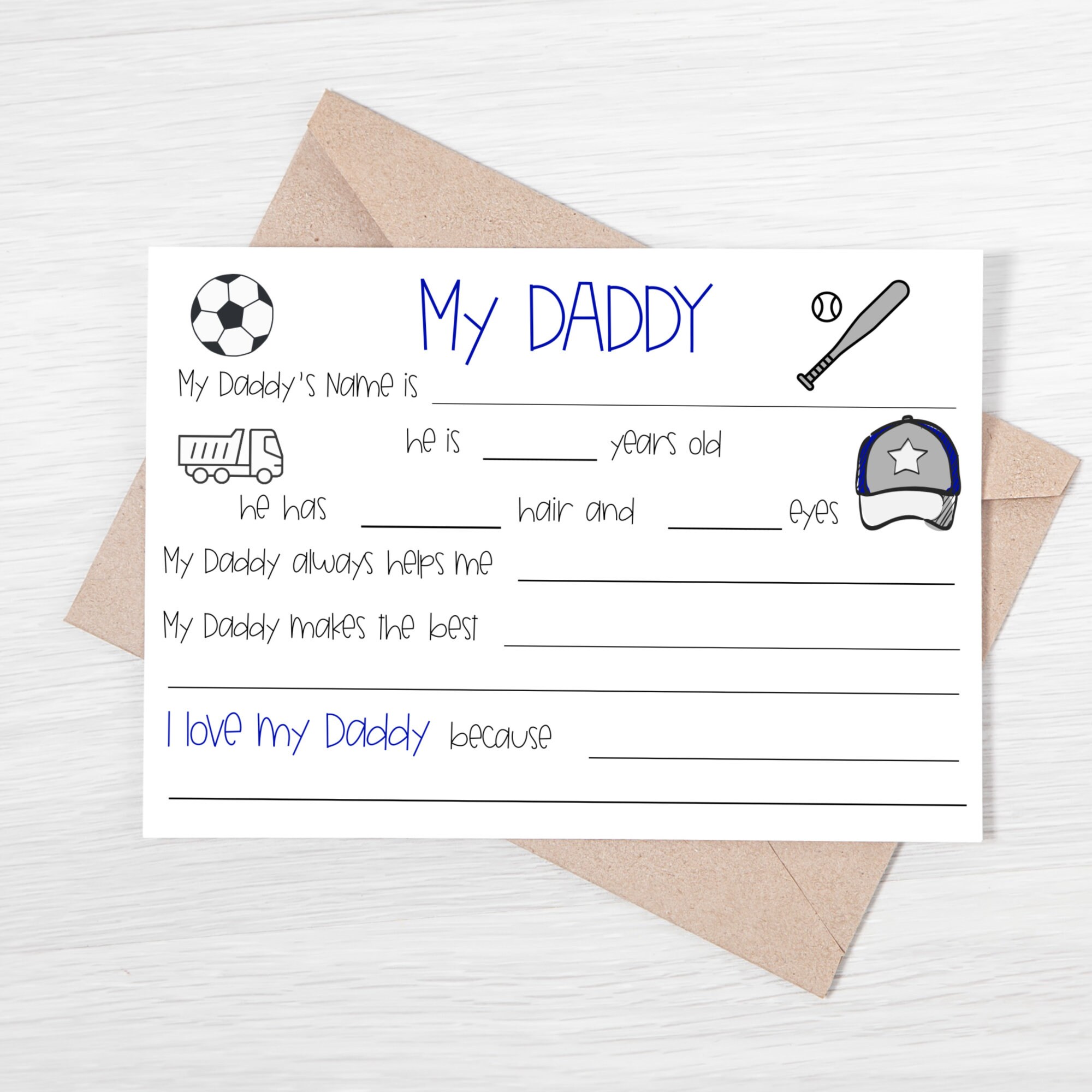 Printable Card for Dad, Personalized Card for Dad, Printable Fathers ...