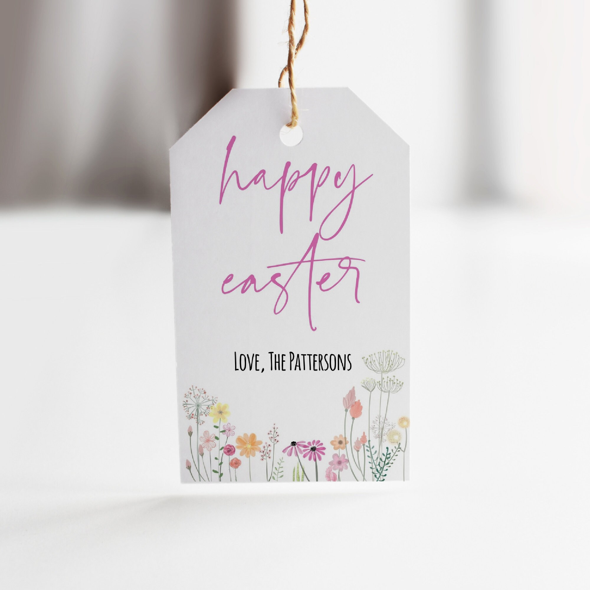 Editable Easter Gift Tag, Basket Tags for Easter, Instant Download ...