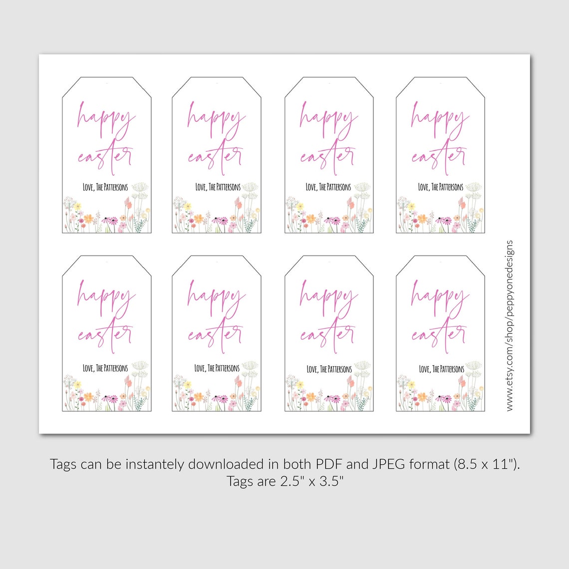 Editable Easter Gift Tag, Basket Tags for Easter, Instant Download ...