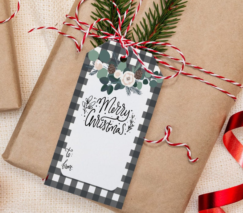 Printable Christmas Gift Tags, Printable Farmhouse Christmas Gift Tags ...