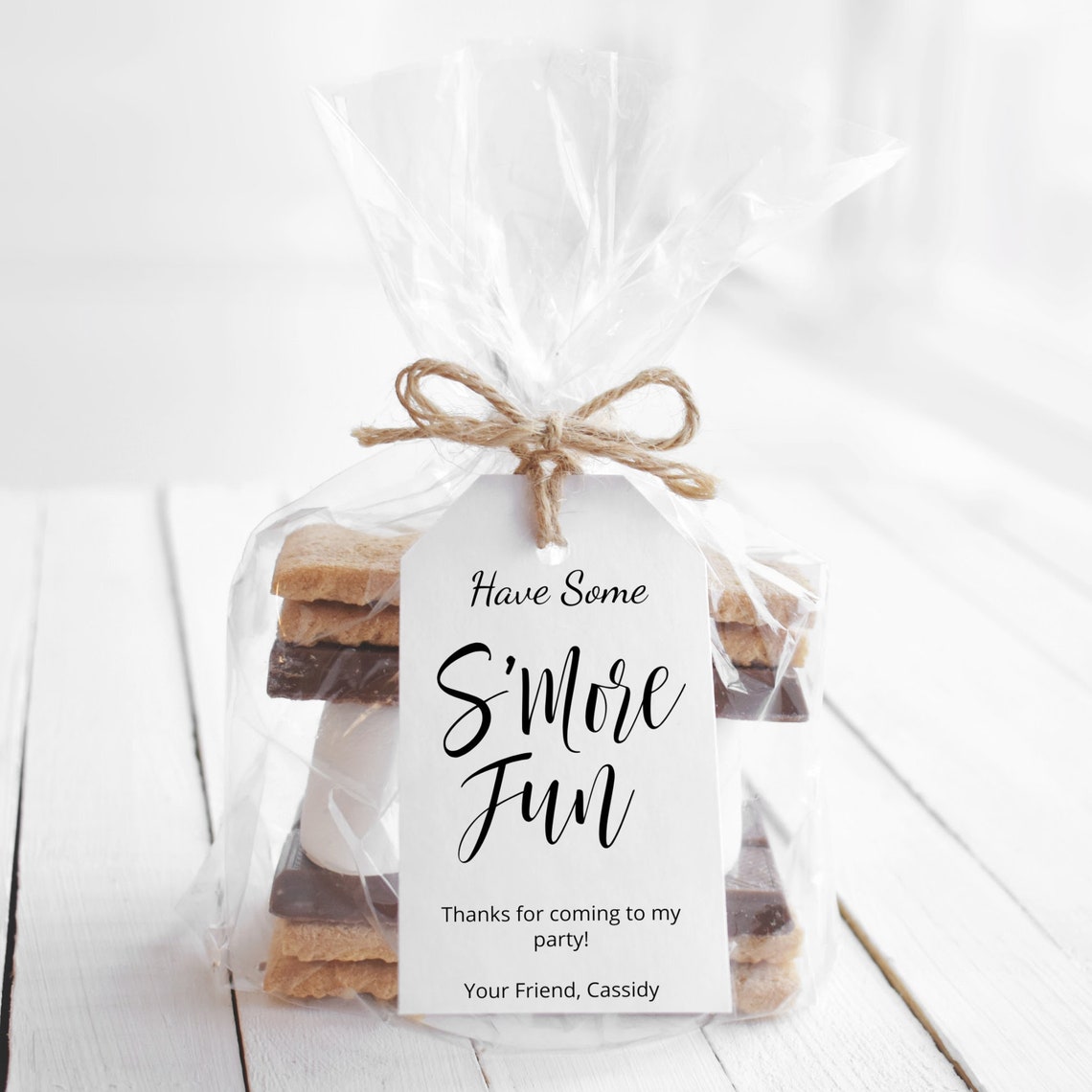 Editable S'mores Fun Gift Tag Template, Birthday Favor Tag S'more Tags ...