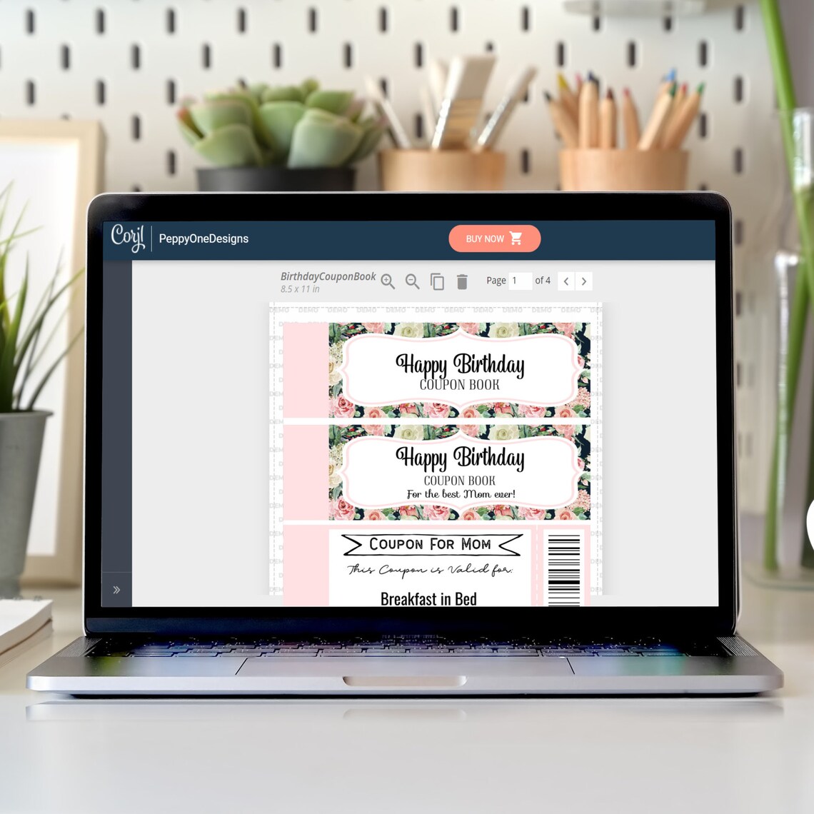 Editable Coupon Book, Birthday Gift for Mom, Custom Coupon Book ...