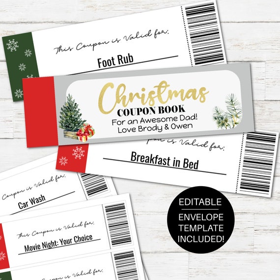 Editable Christmas Coupon Book Printable Coupon Book | Etsy