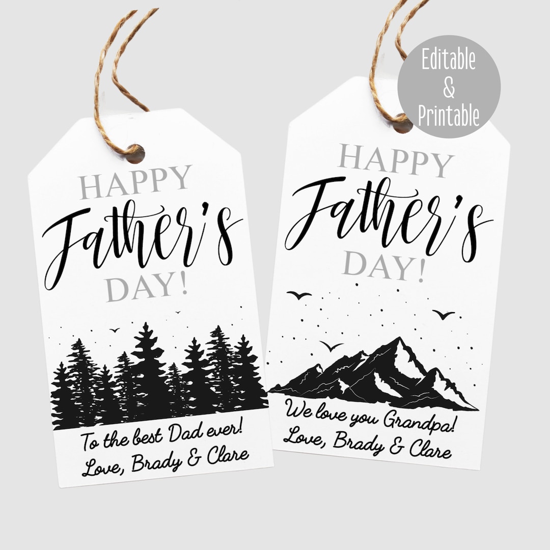 Editable Fathers Day Gift Tag Printable, Gift Tags for Dad, Printable ...