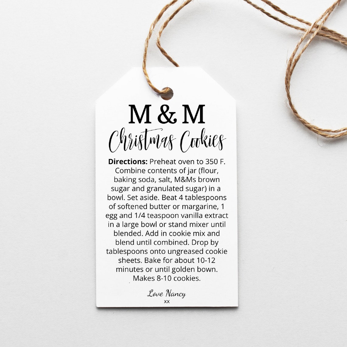 Editable Christmas Gift Tag Template Cookie Jar Mix Tag | Etsy