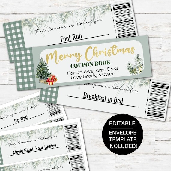 Editable Christmas Coupon Book Printable Coupon Book | Etsy