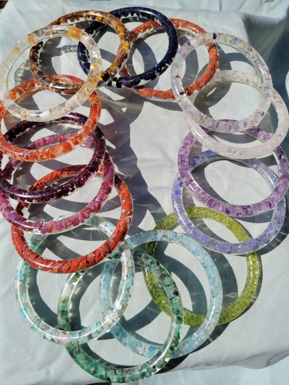 Resin Gemstone Bangle Bracelet | Etsy