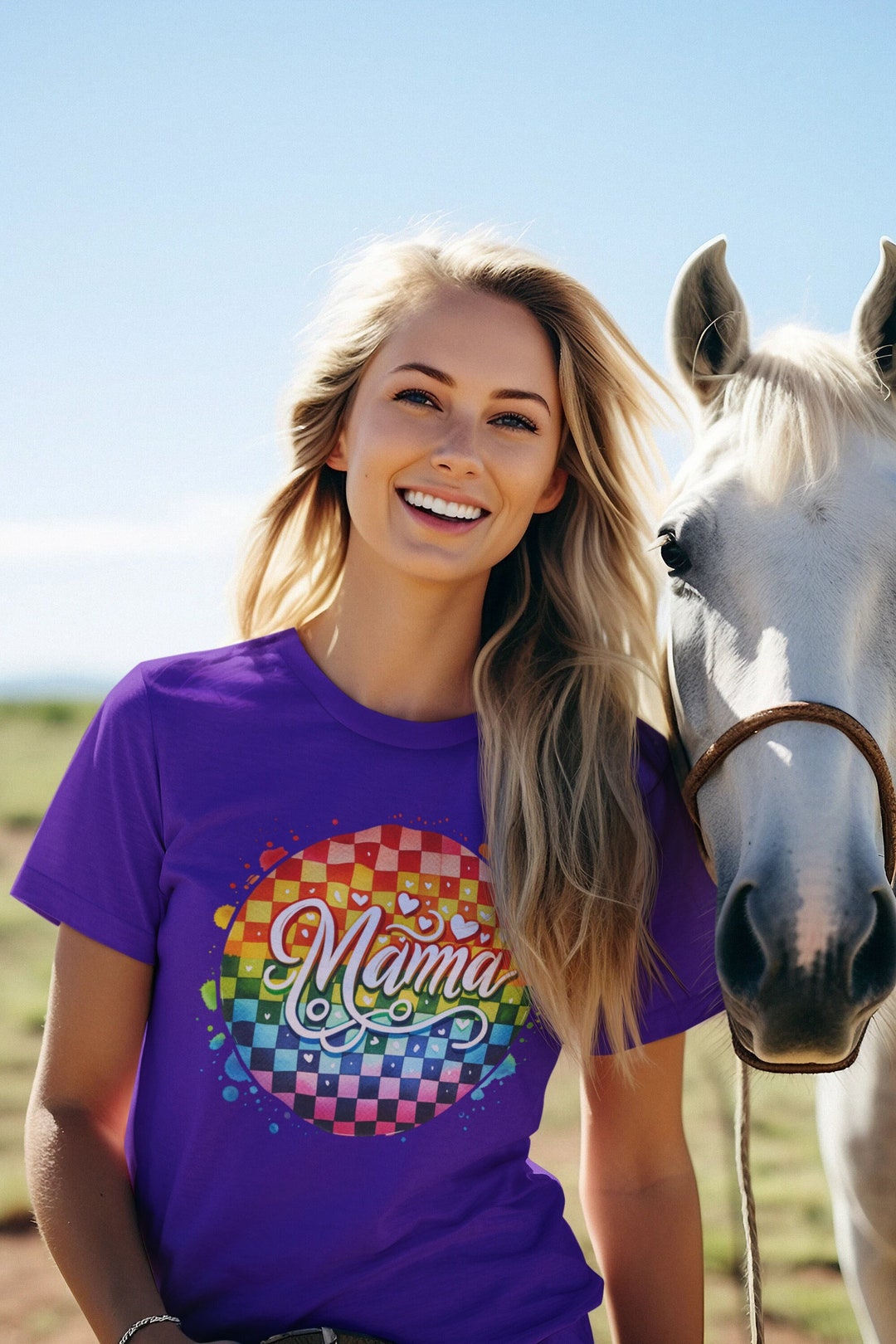 Mama Rainbow Checker Print PNG - Colorful Digital Download for ...