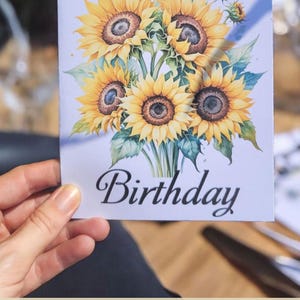 Printable Sunflower Birthday Card Instant Download Birthday Greeting ...