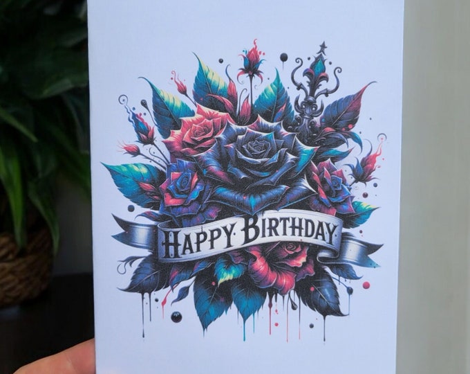 Printable Gothic Card Birthday Card Instant Download Birthday Greeting ...