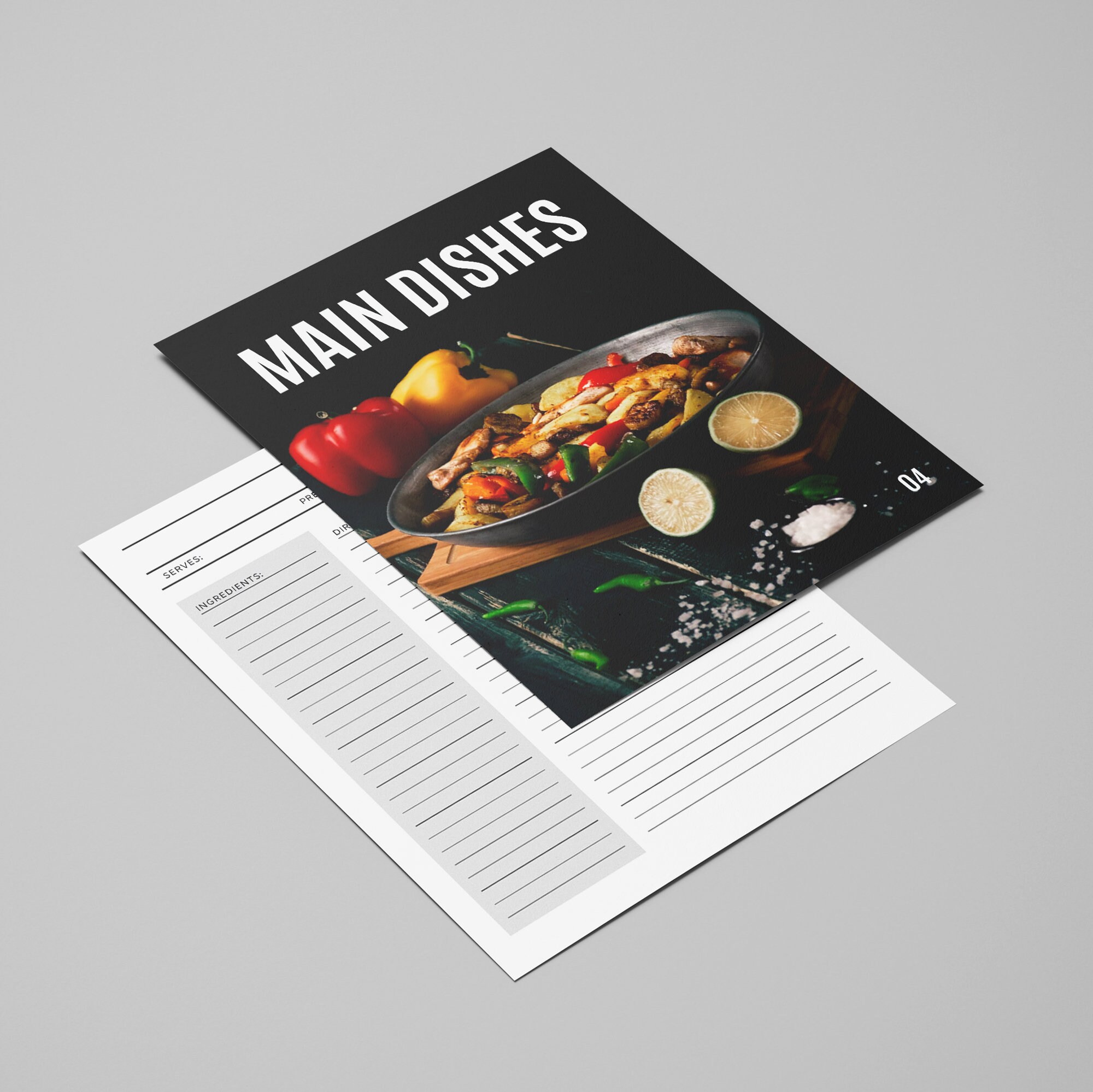 Printable Recipe Book | Cook Book | Dark and Moody | Blank Pages With ...
