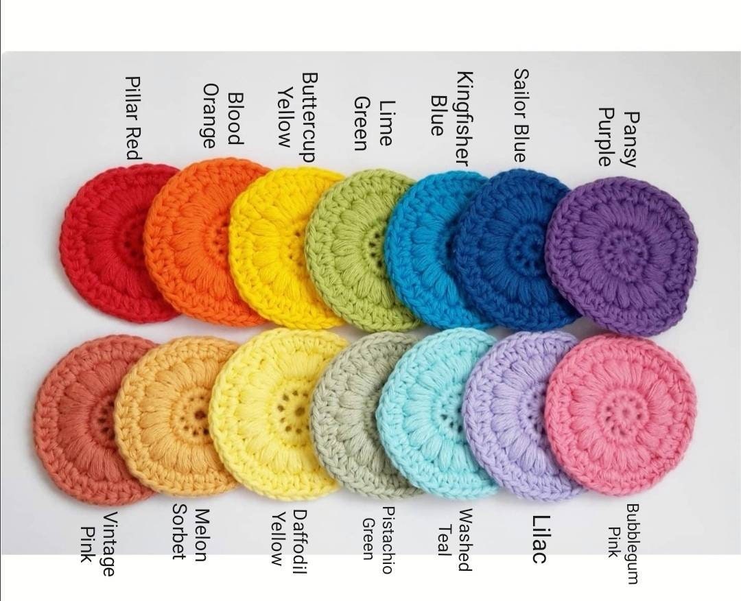 Crochet Cotton Scrubbies / Sets of 3 5 or 7 / 100% Cotton / - Etsy ...