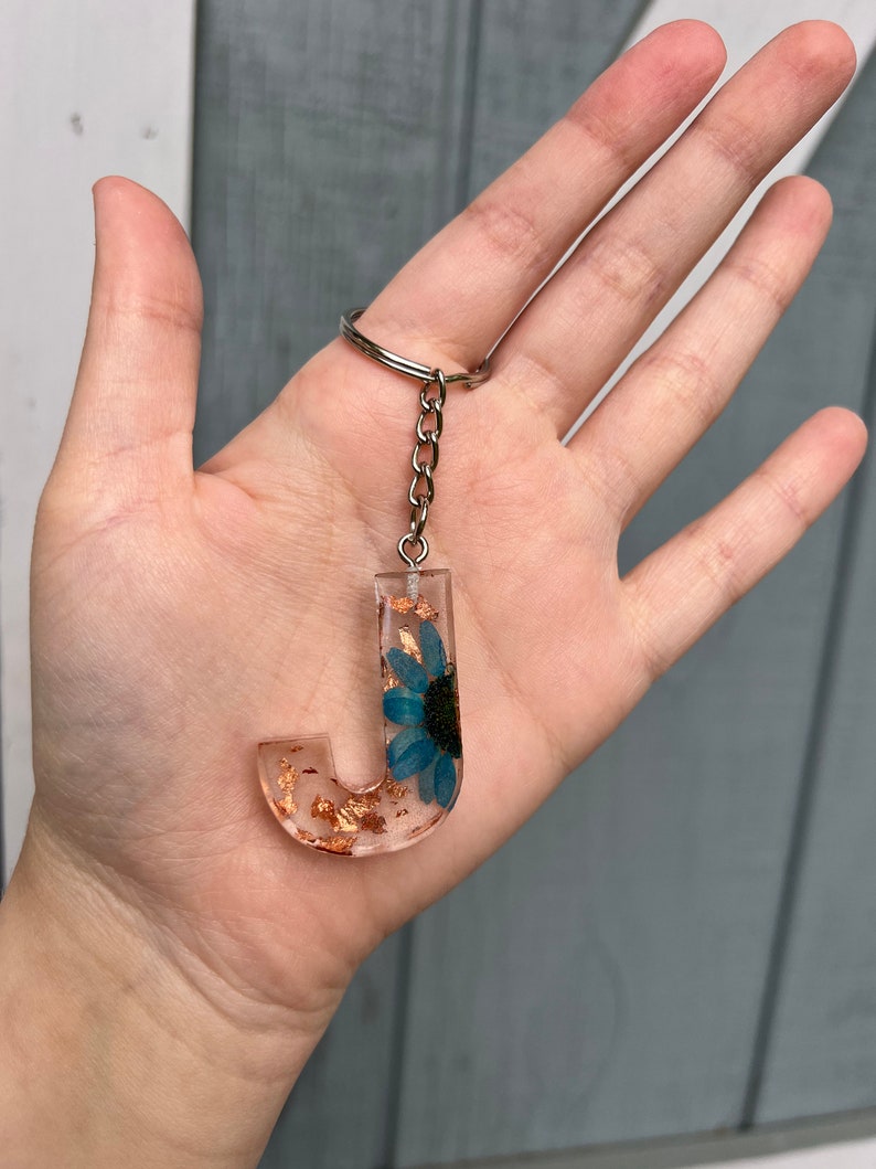 Custom Resin Flower Keychain - Etsy