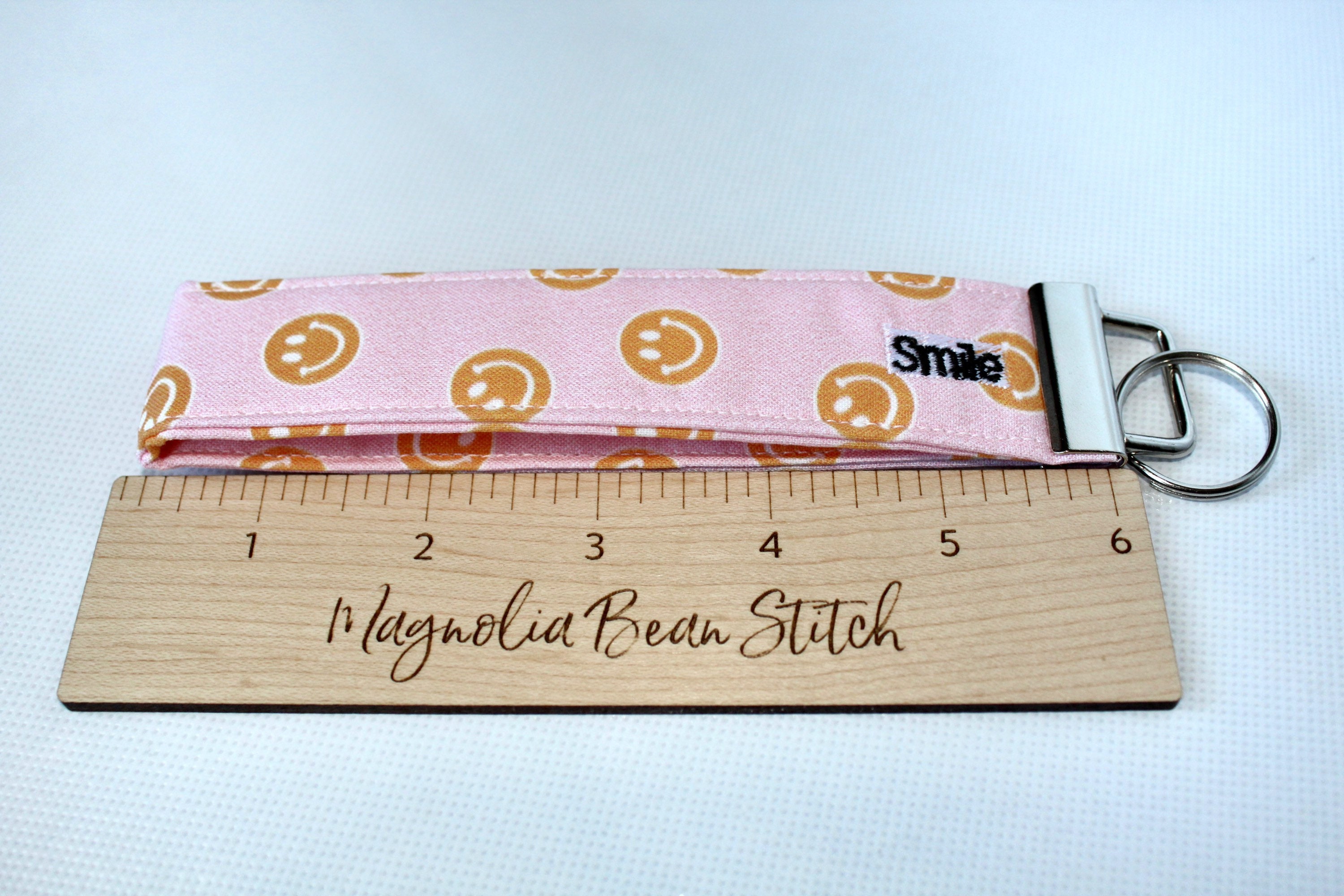 Smiley Face Wristlet Keychain, Spring Keychain, Keychain Wristlet ...