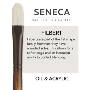 SENECA Artist Brushes by Willow Wolfe, Synthetic Bristle Filbert, Long ...