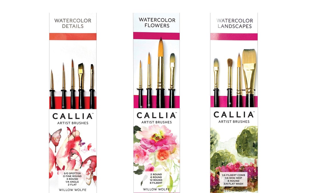 Callia Watercolor Brush Set Trio by Willow Wolfe, Watercolor Details ...