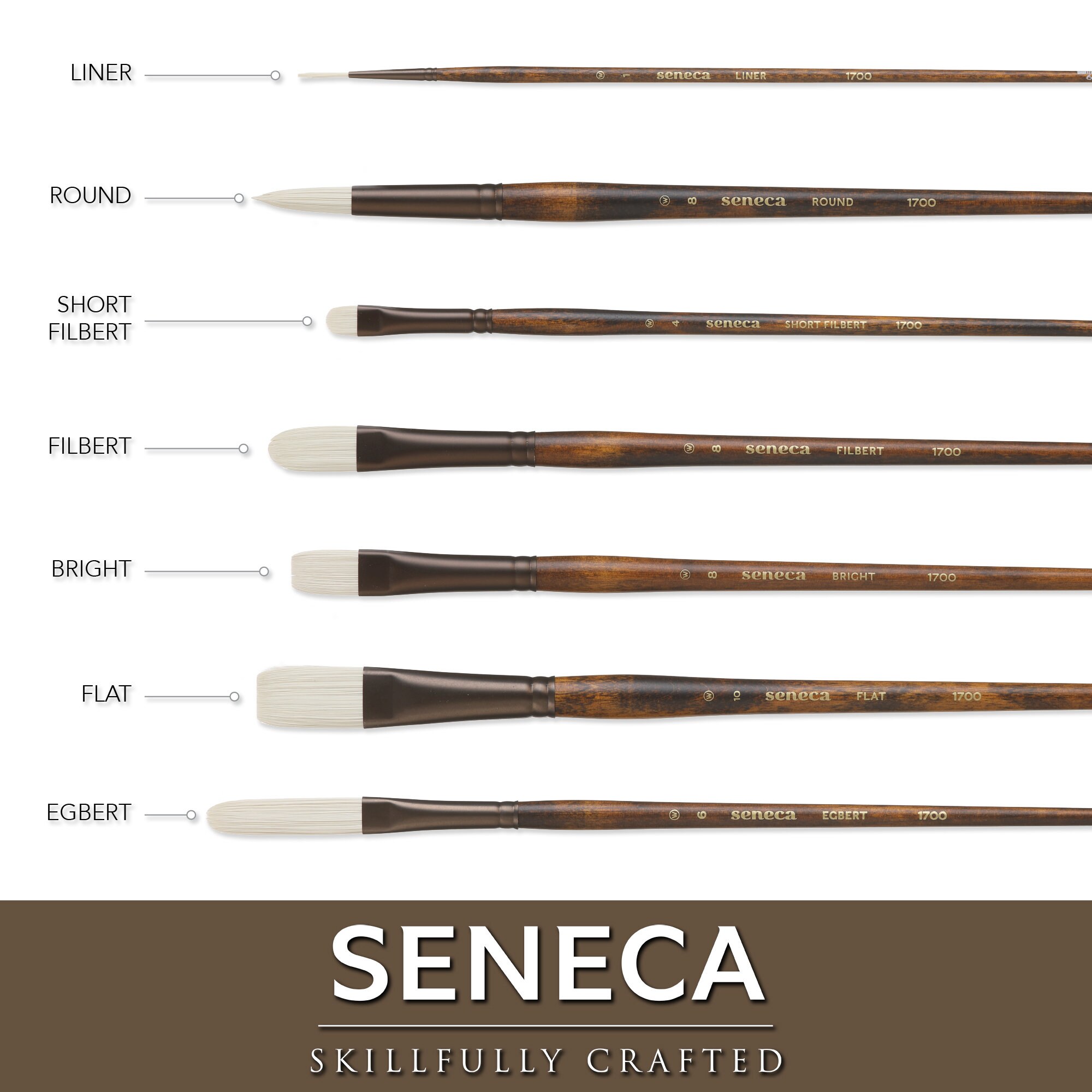 SENECA Artist Brushes by Willow Wolfe, Synthetic Bristle Egbert, Size 6 ...
