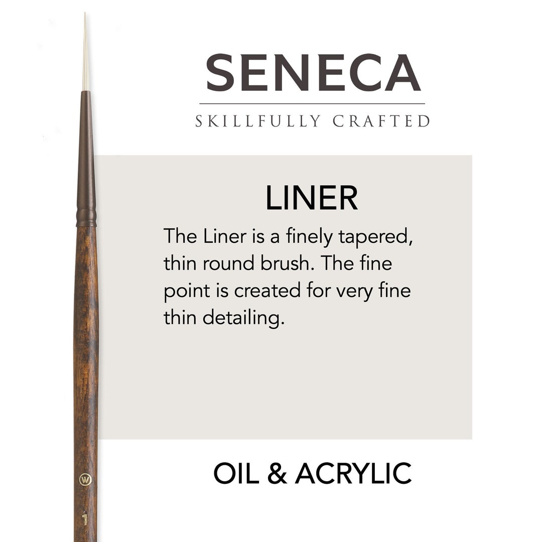SENECA Artist Brushes by Willow Wolfe, Synthetic Bristle Liner, Size 1 ...