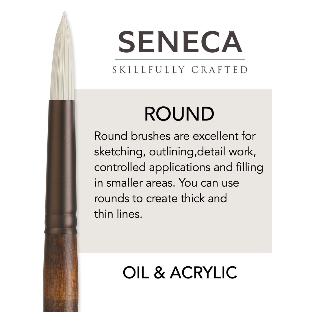 SENECA Artist Brushes by Willow Wolfe, Synthetic Bristle Round, Long ...