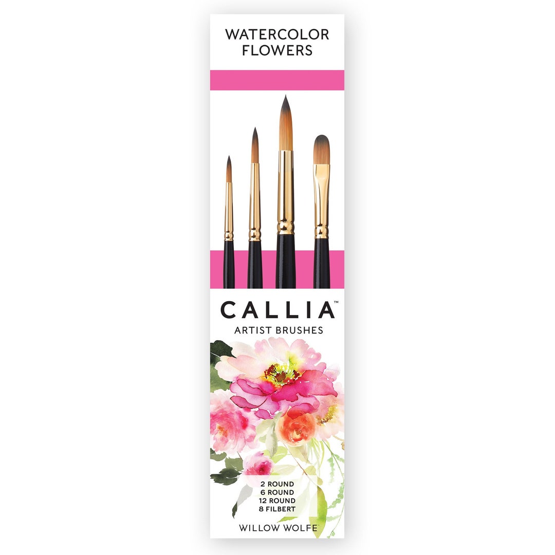 Callia Artist Brushes Watercolor Flowers Brush Set by Willow Wolfe, 2 ...