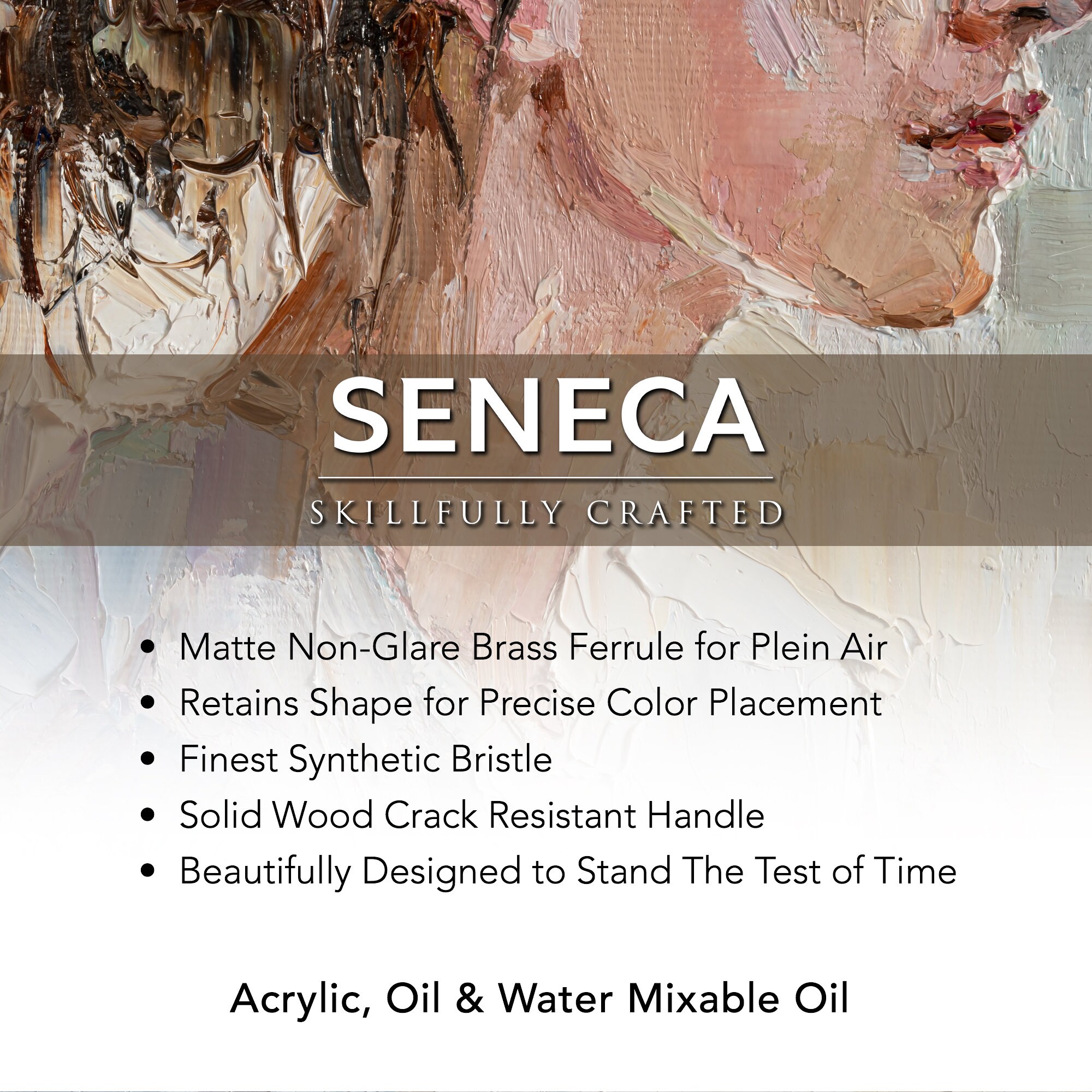 SENECA Artist Brushes by Willow Wolfe, Synthetic Bristle Egbert, Size 6 ...