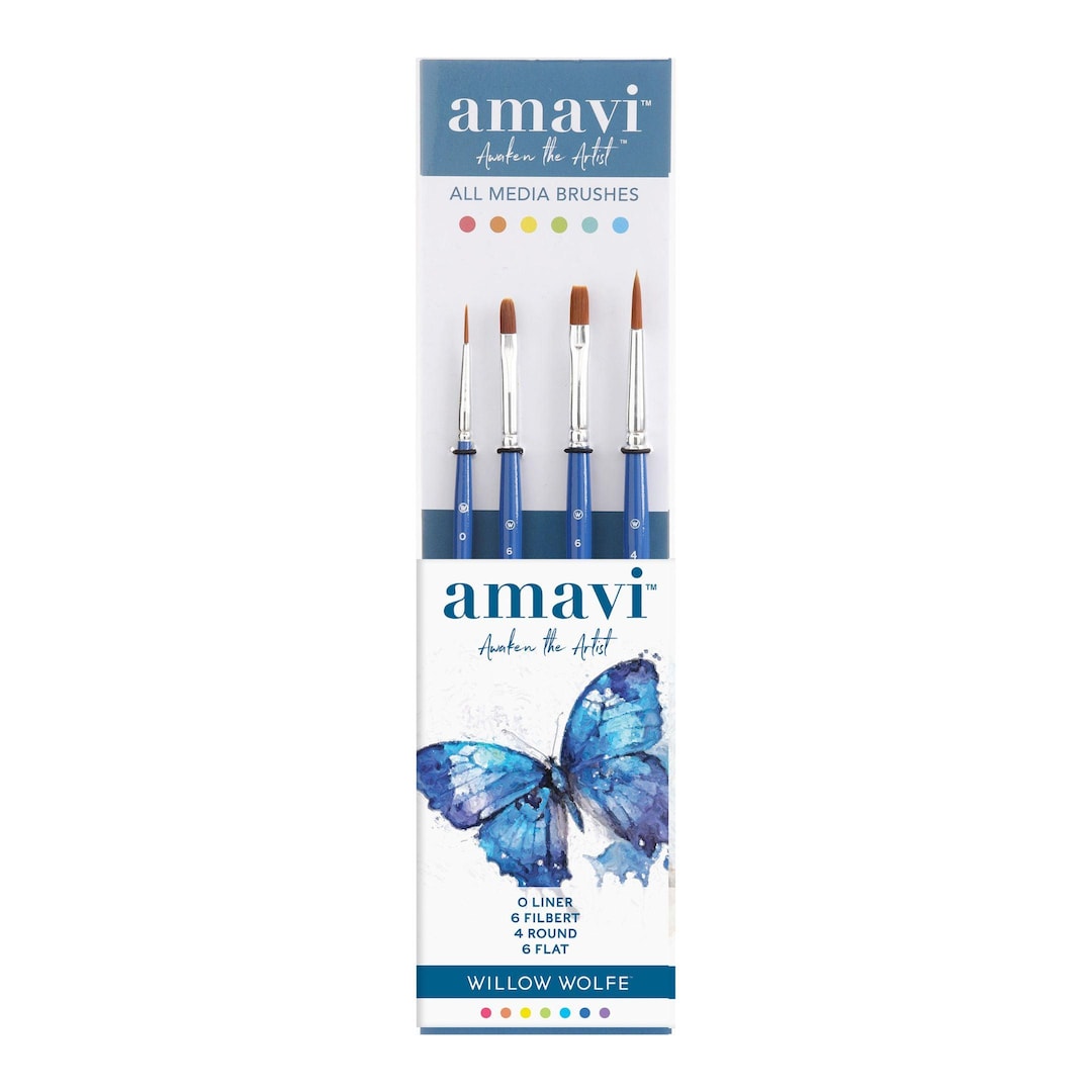 Amavi® Mixed Media Golden Taklon Brushes Set #5 - Etsy
