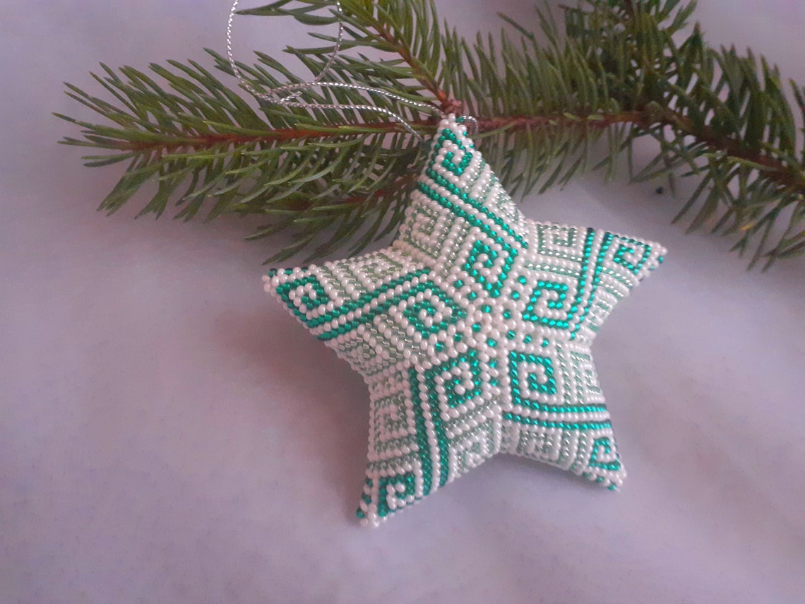 3D Peyote Green Rhombus Bead Decoration Christmas Tree Toy Home Party ...