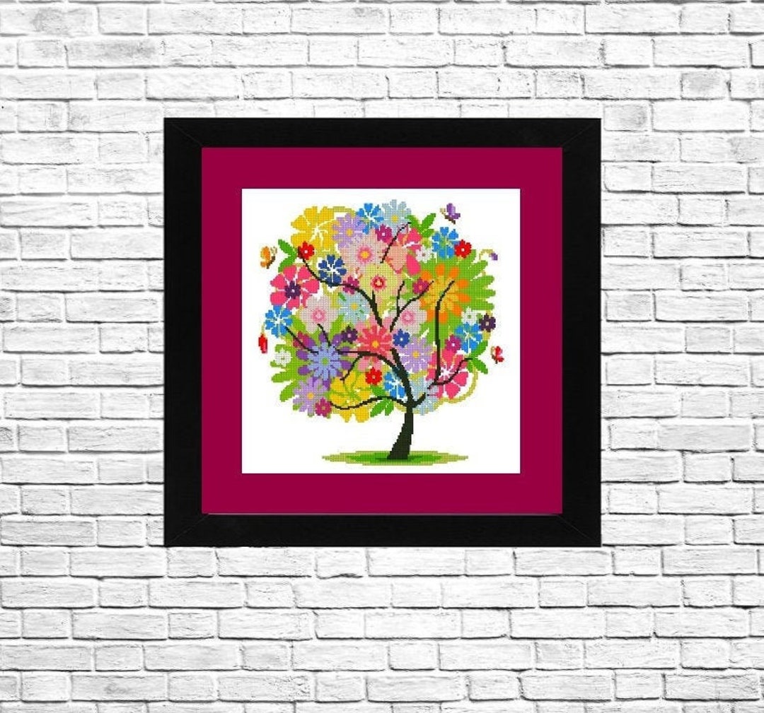 Spring Tree Pattern, Cross Stitch Pattern, Counted Cross Stitch Pattern ...
