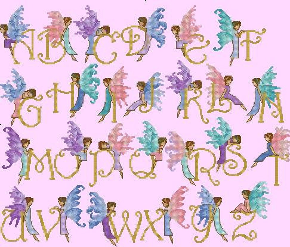 Fairy Monogram Alphabet Cross Stitch Fairy Pattern Pattern | Etsy