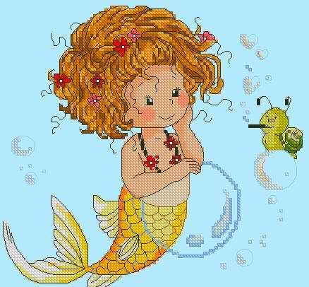 Mermaid Cross Stitch Pattern PDF Instant Download Animal | Etsy