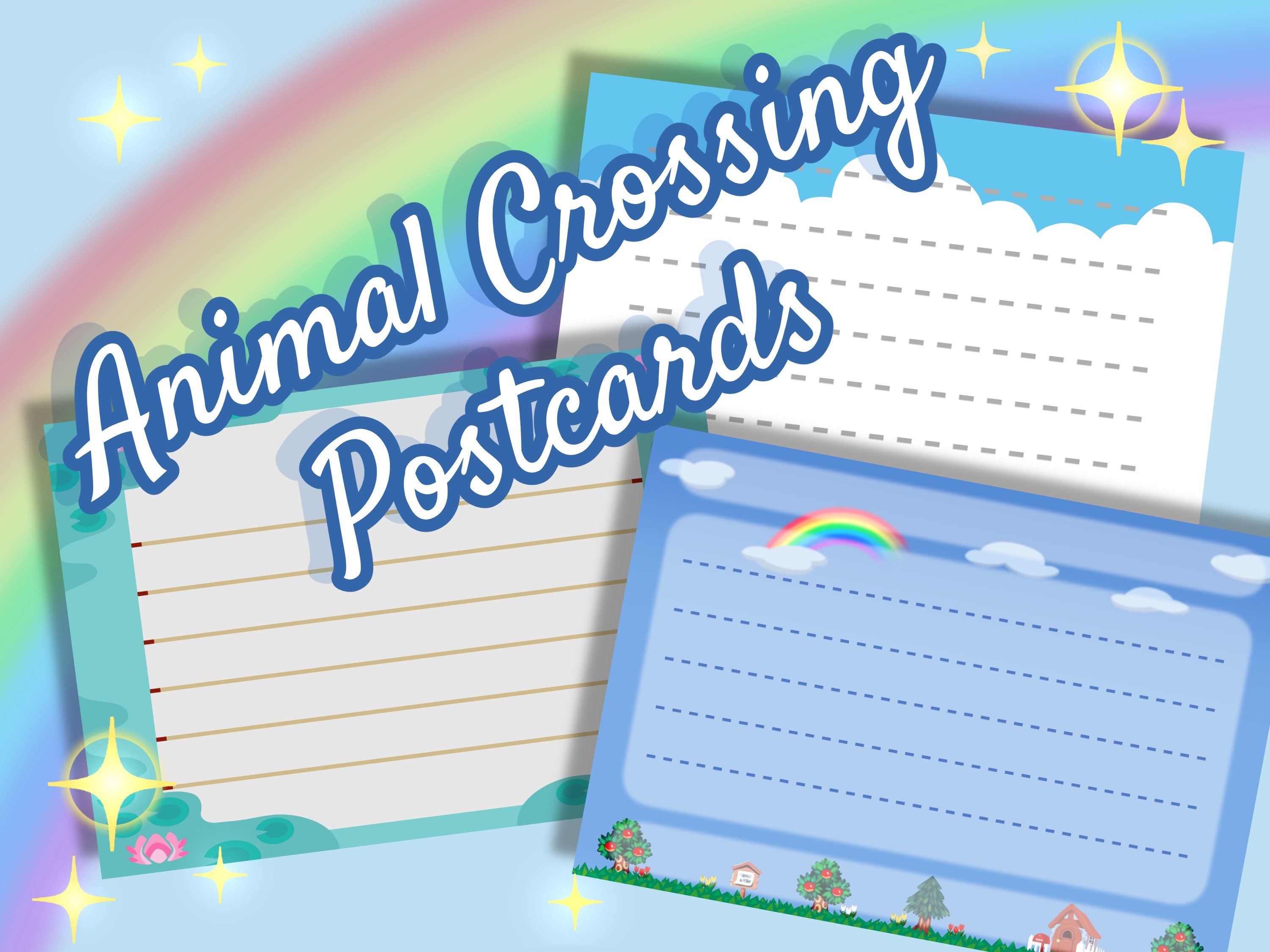 Animal Crossing Inspired Postcards Stationery Letter - Etsy