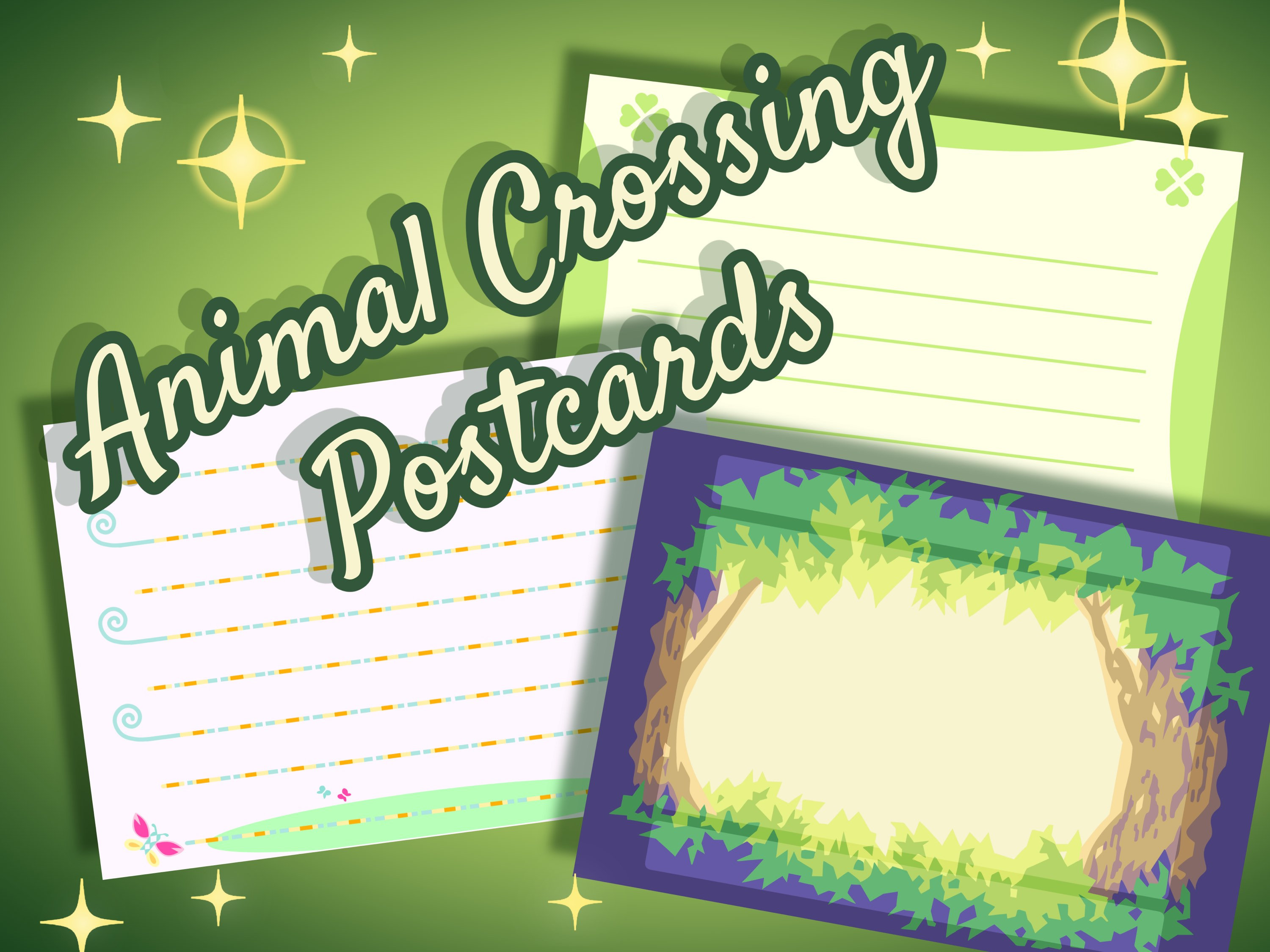 Animal Crossing Inspired Postcards | Stationery | Letter - Etsy