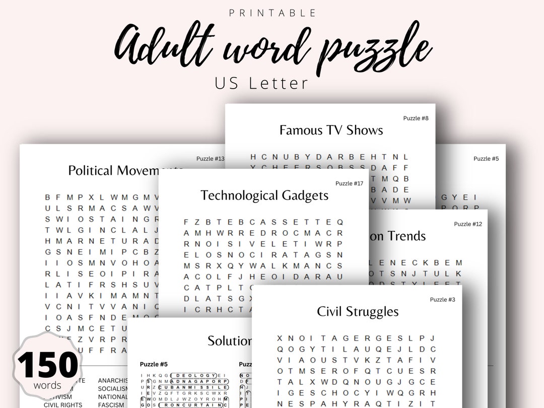 Adult Word Search Puzzle 1970s 1960s Golden Age - Etsy
