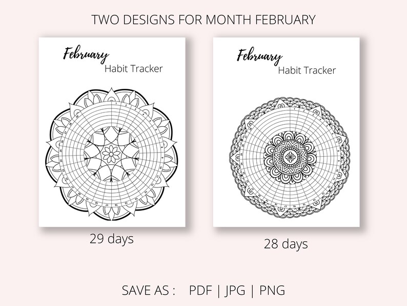 Habit Tracker Editable Mandala Habit Tracker Printable - Etsy