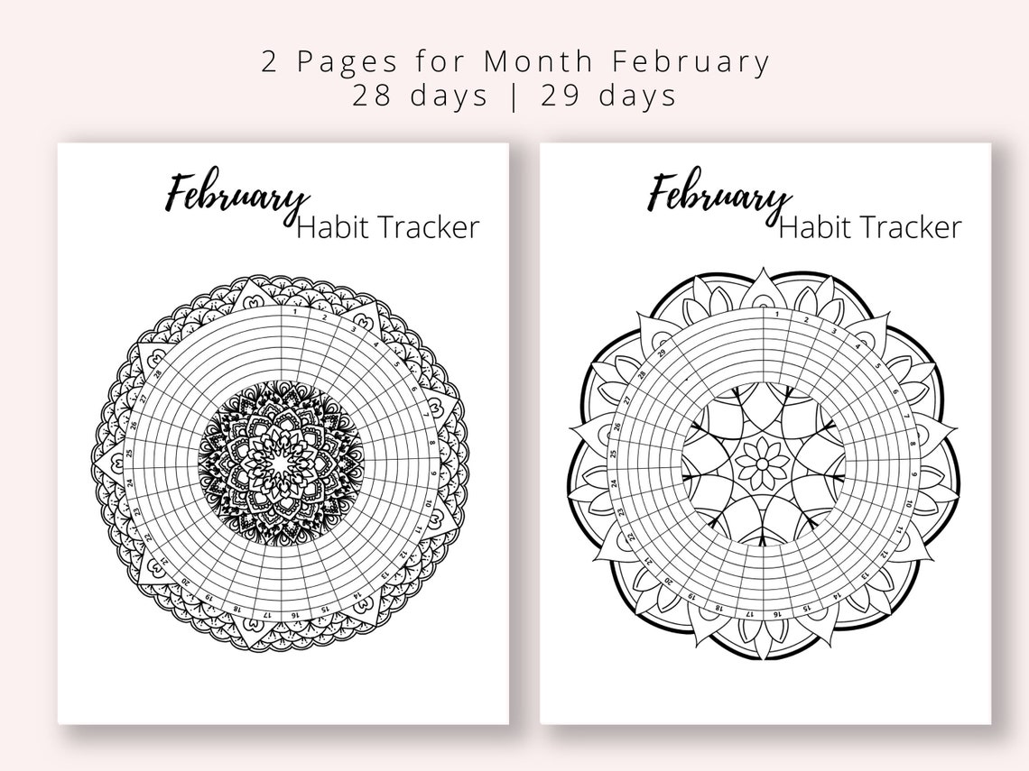 Mandala habit Tracker Printable Monthly Wheel Tracker | Etsy