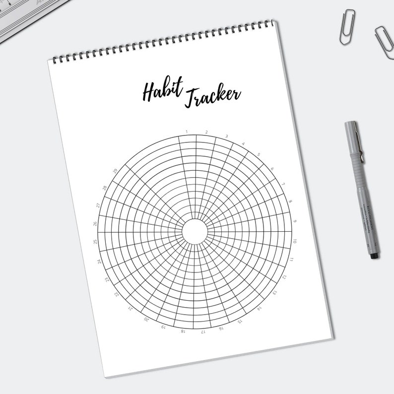 Habit Tracker Printable Minimalist Digital Download Habit Wheel Tracker ...