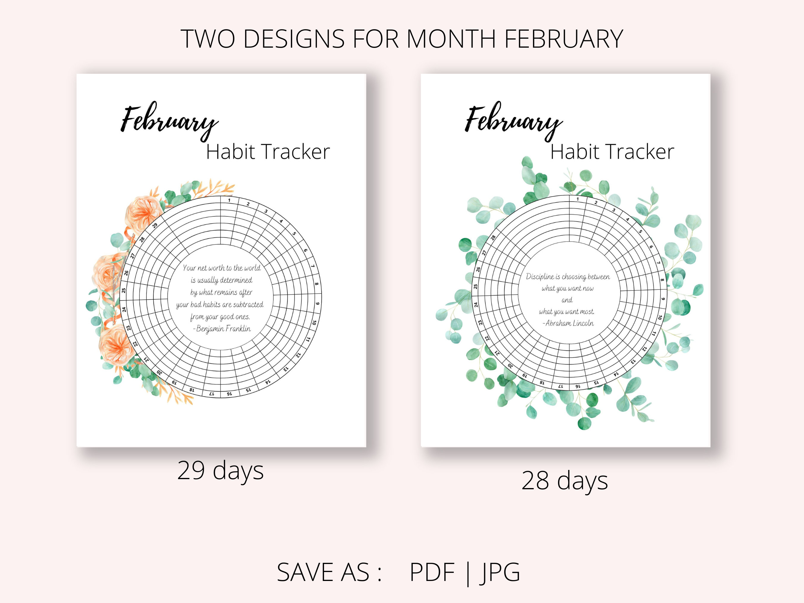 Editable Floral Habit Tracker Flower Circle Habit Tracker Customize ...