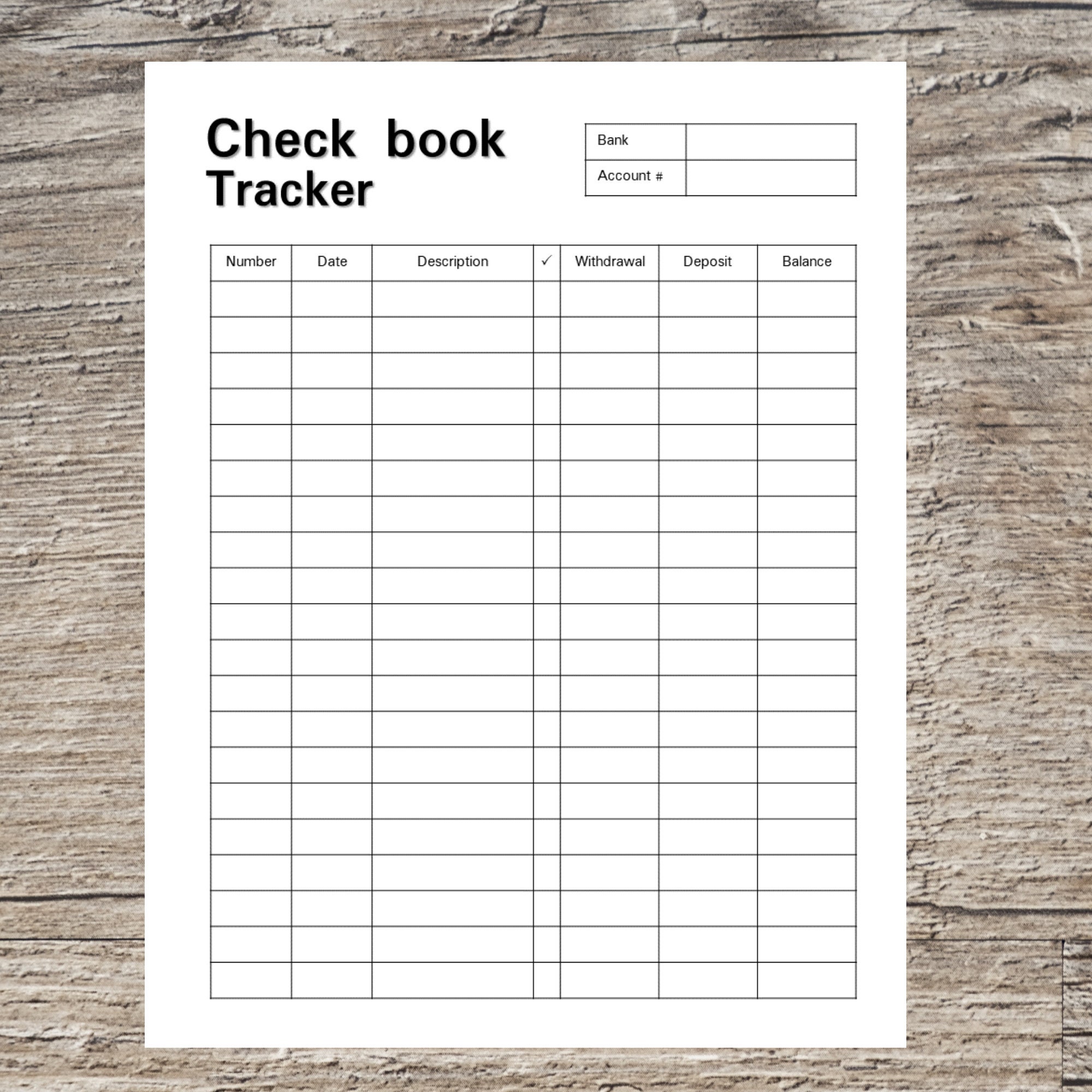Check register template Check register Printable Checkbook | Etsy Check register template Check register Printable Checkbook | Etsy