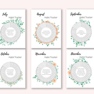 Editable Floral Habit Tracker Flower Circle Habit Tracker Customize ...
