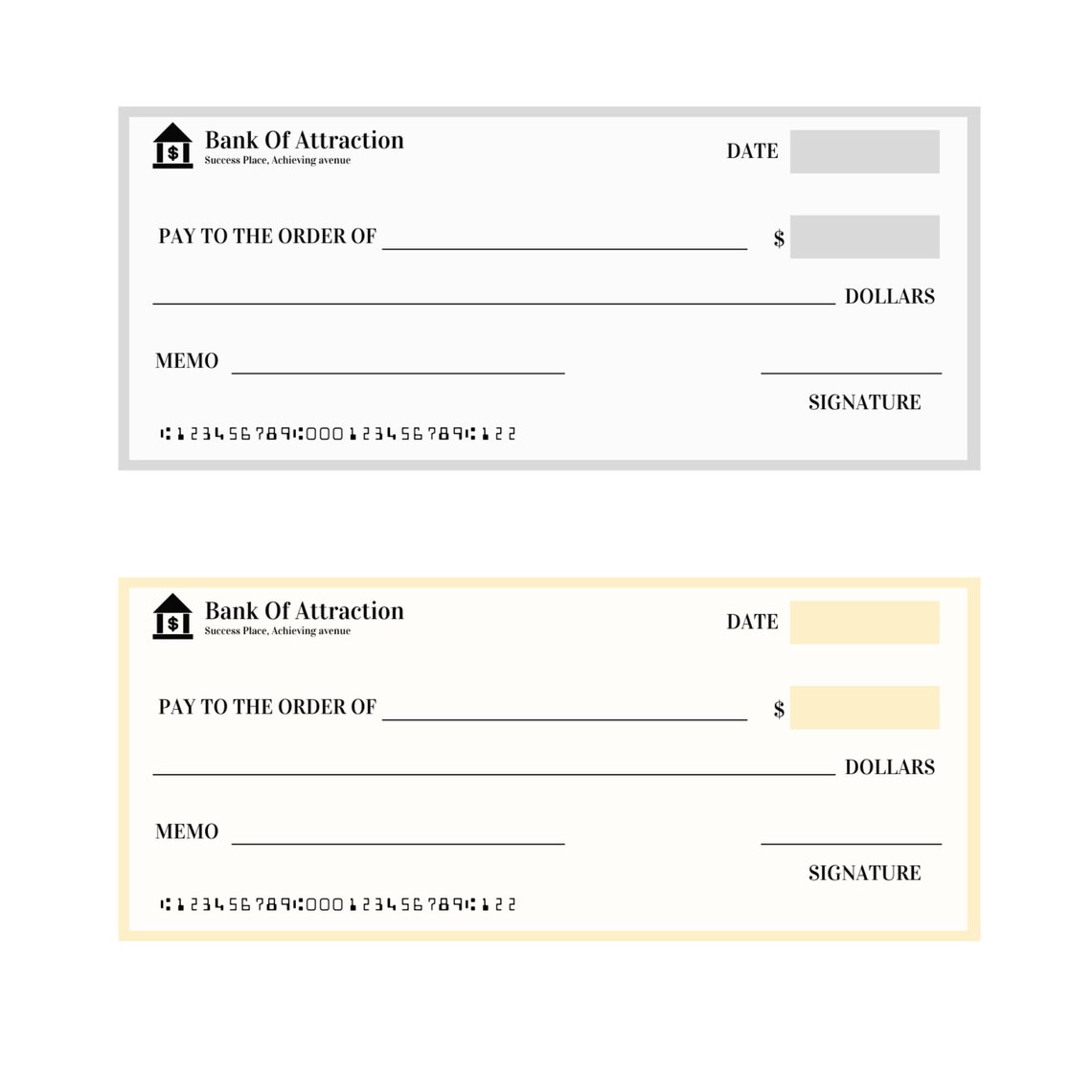 Manifestation Check Printable Blank Abundance Cheque law of - Etsy