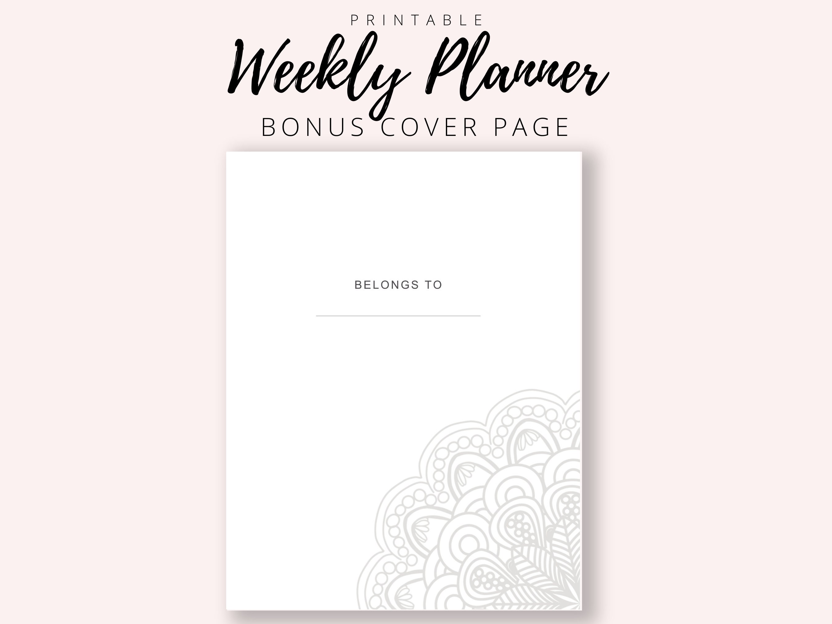 Weekly Planner Printable Mandala Weekly to Do List 52 - Etsy