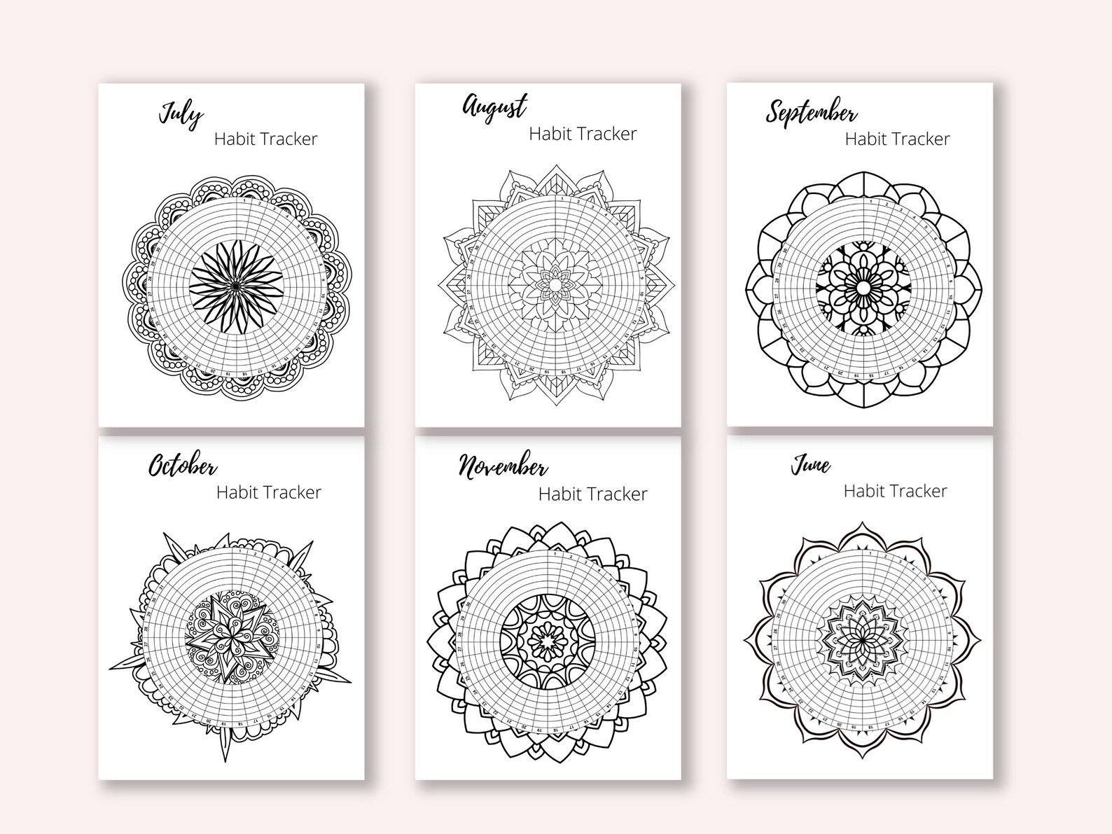 Habit Tracker Editable Mandala Habit Tracker Printable - Etsy