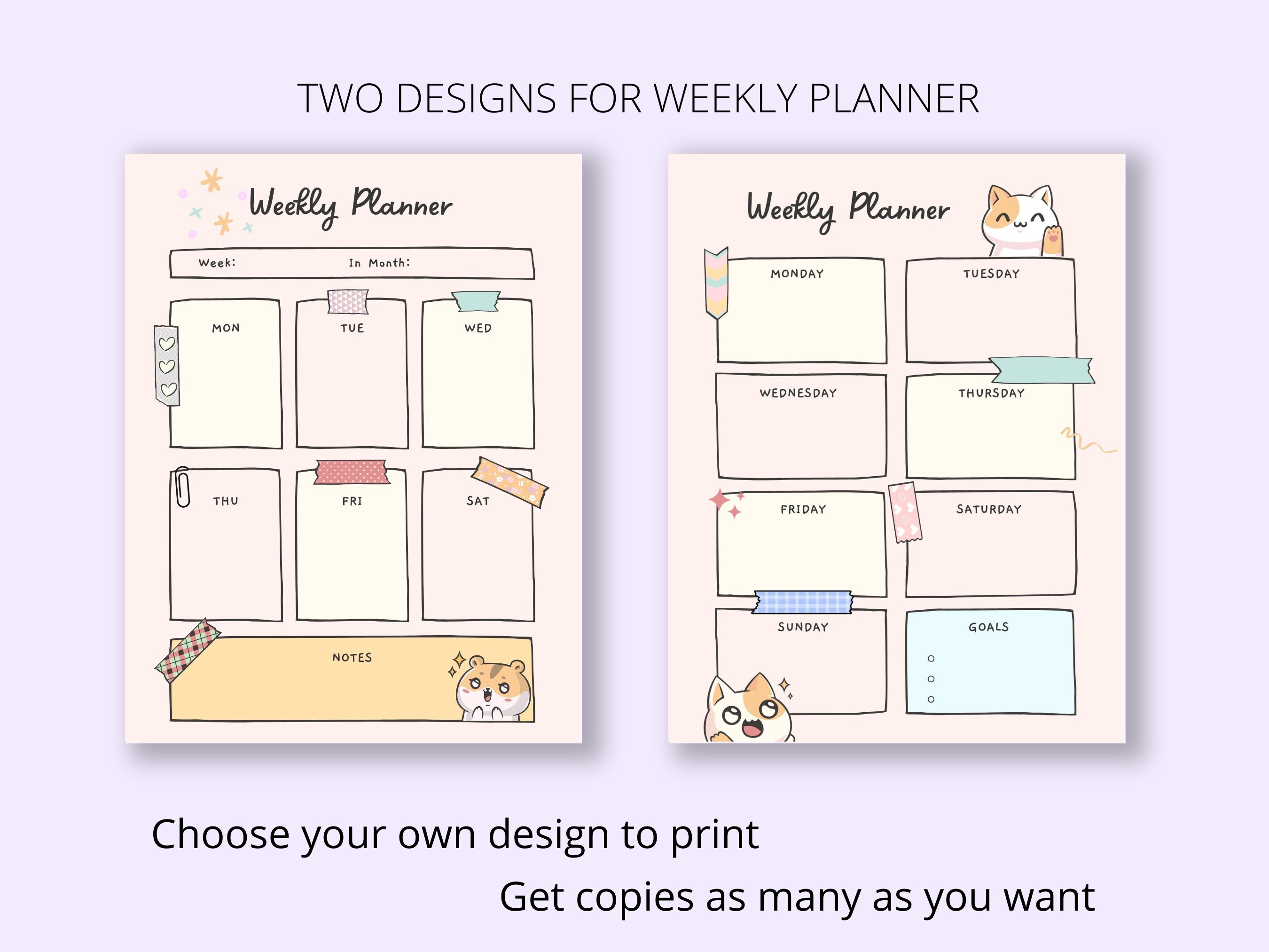 Planner Bundle Printable - Cute Planner - Habit Tracker - Instant ...