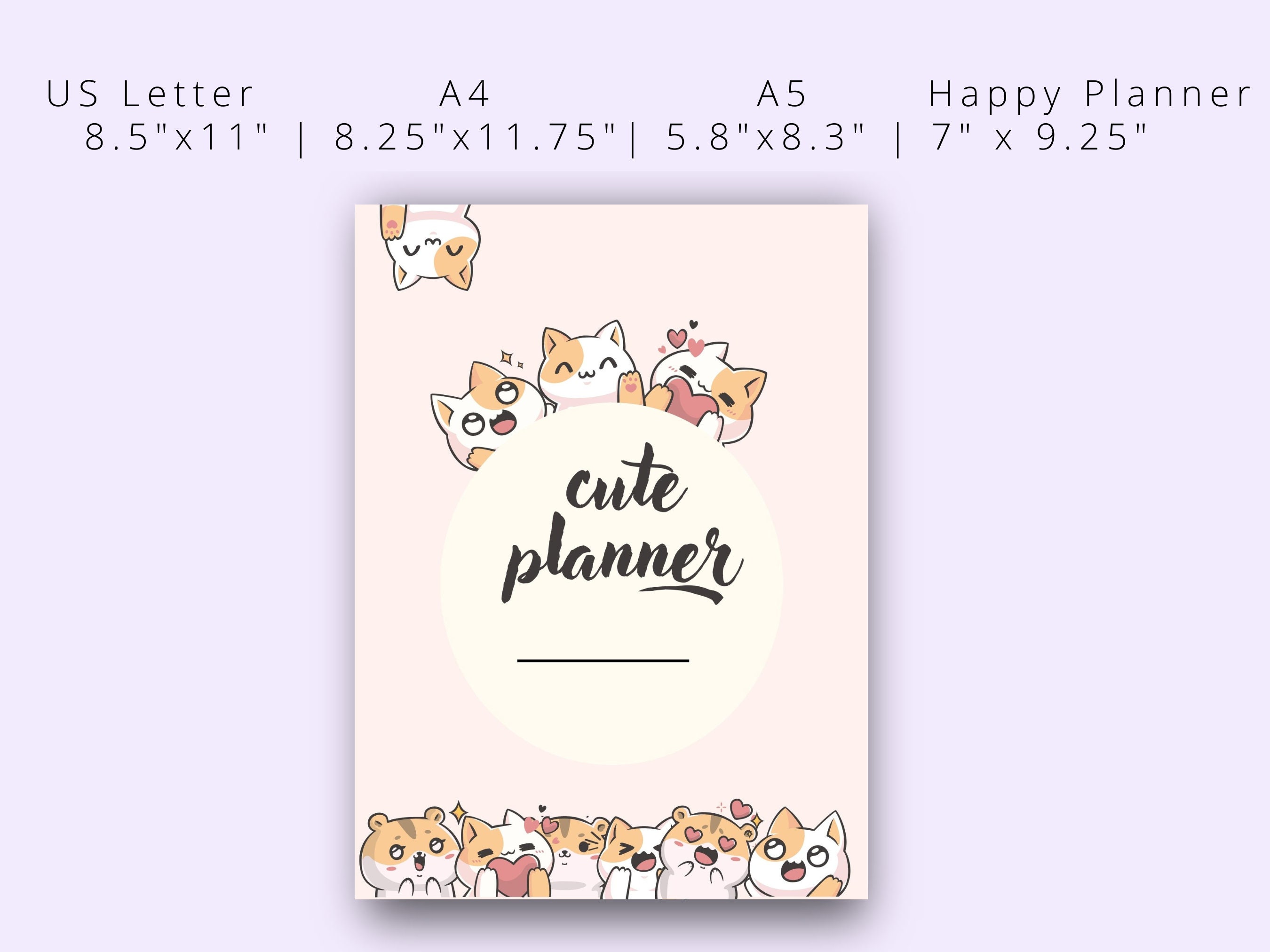 Planner Bundle Printable - Cute Planner - Habit Tracker - Instant ...