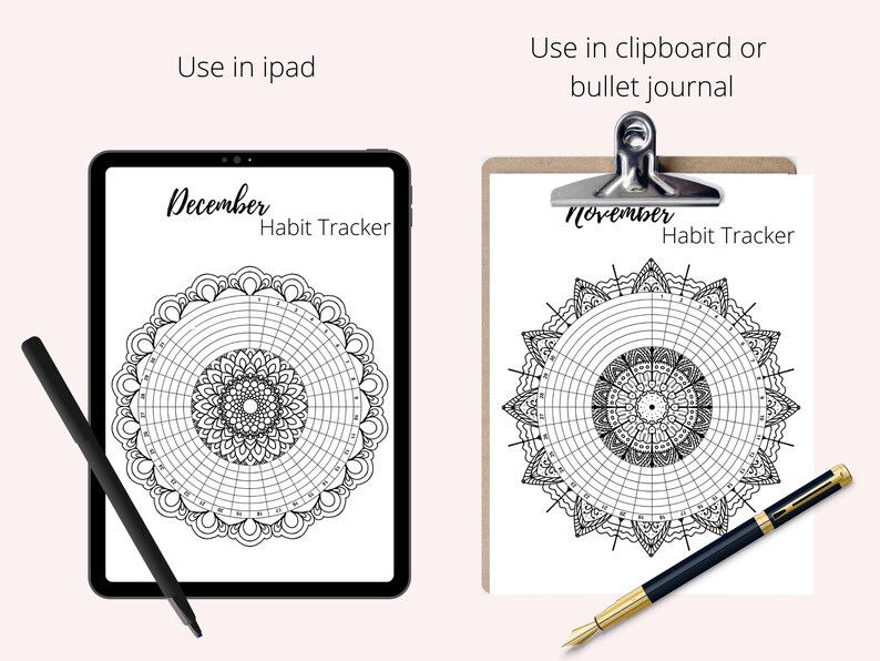Mandala Habit Tracker Printable Monthly Wheel Tracker - Etsy