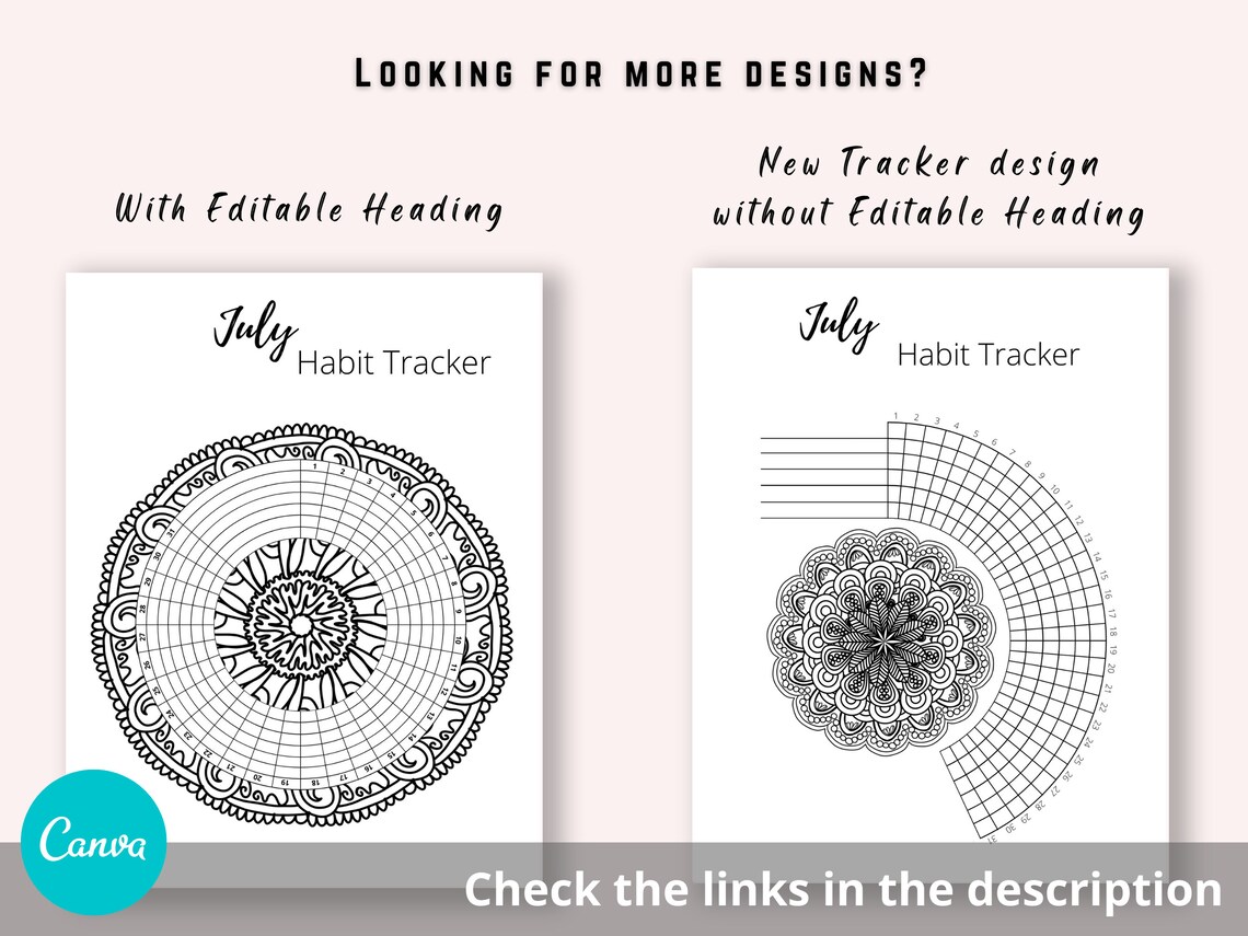 Mandala Habit Tracker Printable Monthly Wheel Tracker - Etsy