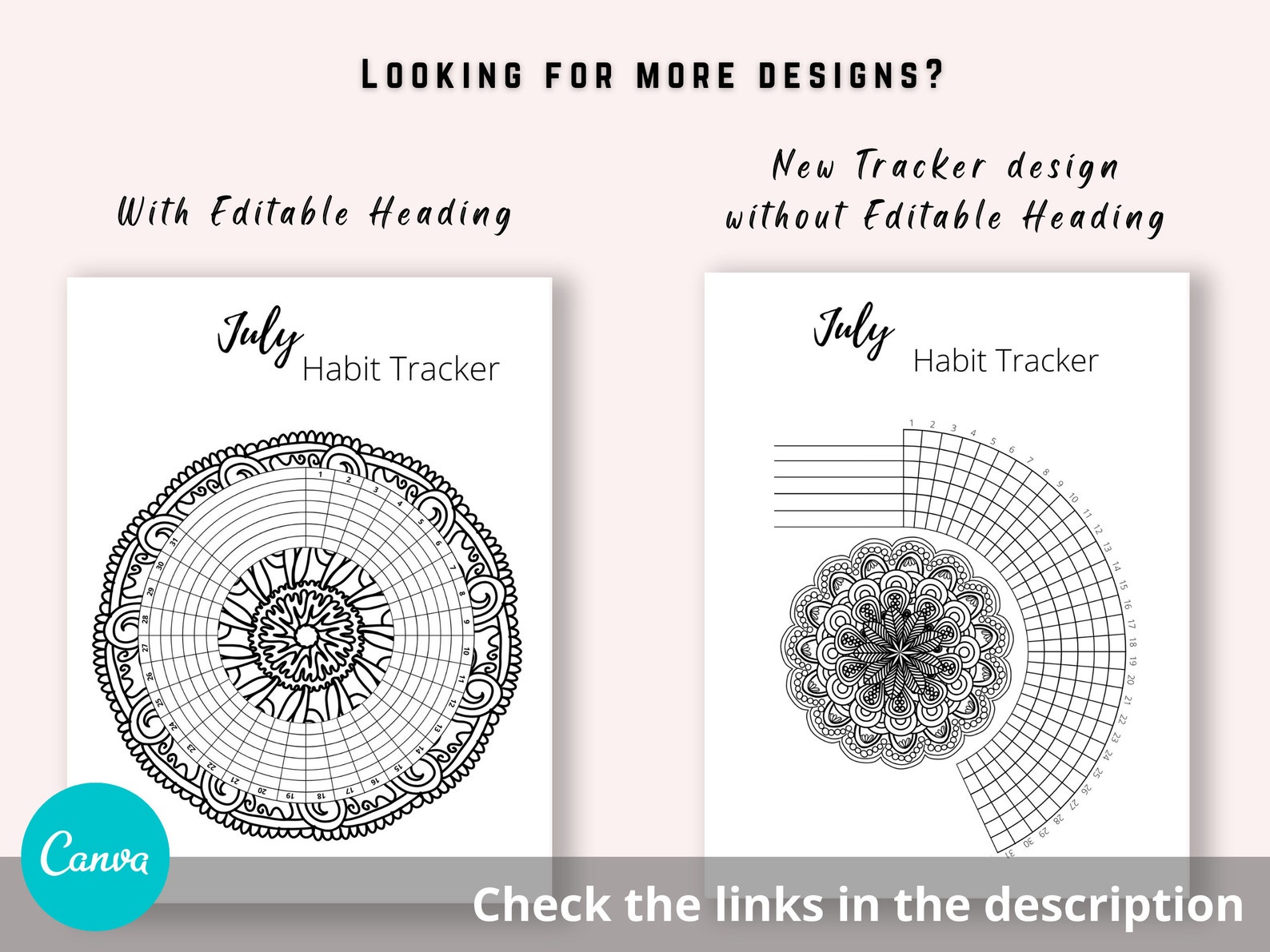 Mandala Habit Tracker Printable Monthly Wheel Tracker - Etsy