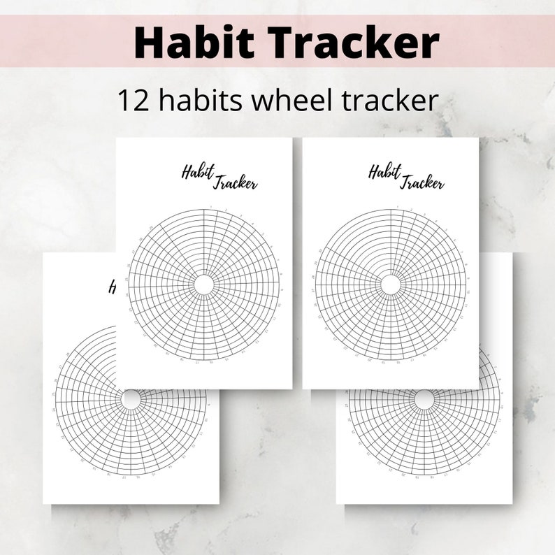 Habit Tracker Printable Minimalist Digital Download Habit Wheel Tracker ...