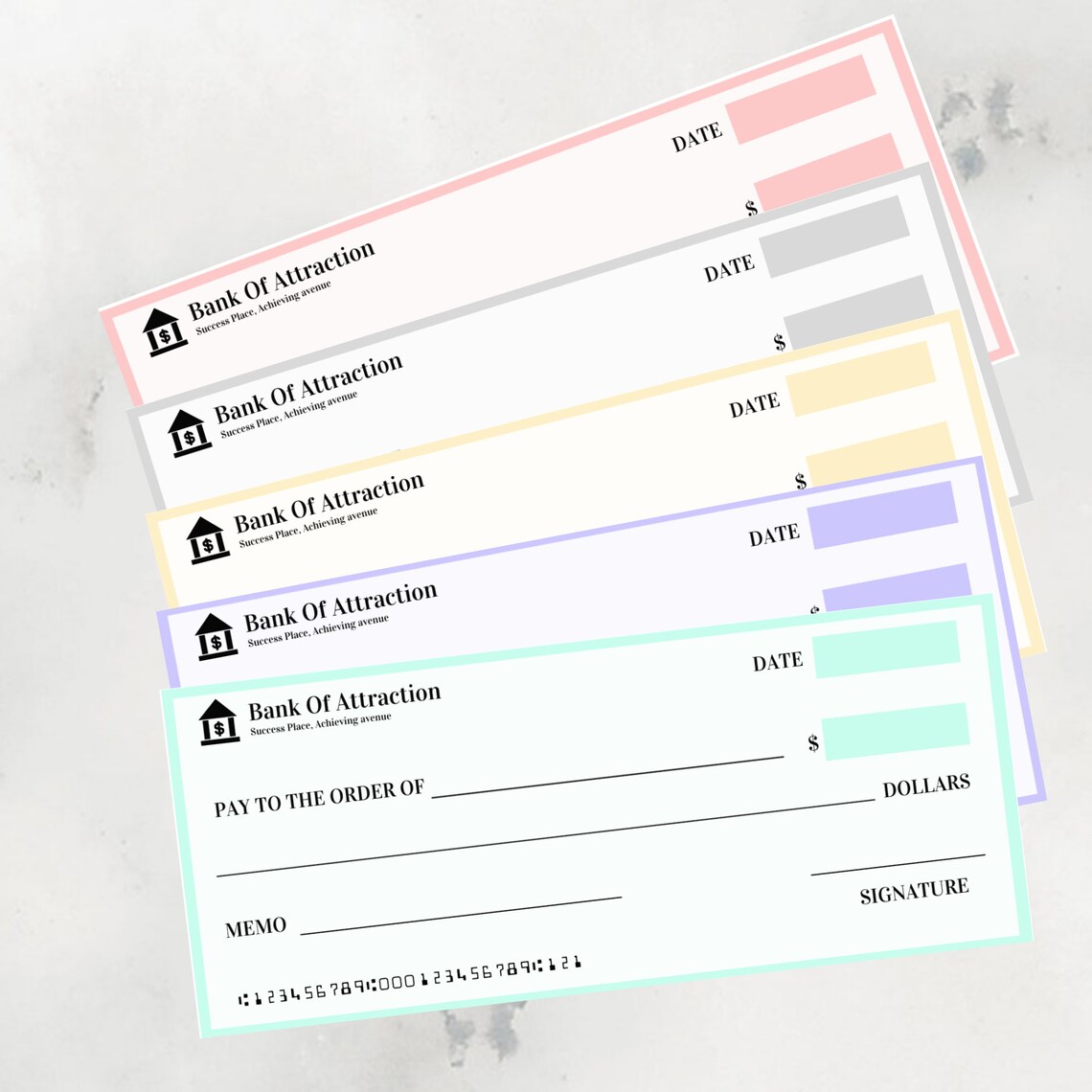 Manifestation Check Printable Blank Abundance Cheque law of - Etsy